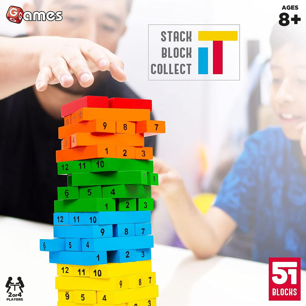 Buy Funskool Games TATERU Hardwood Blocks, Stacking Tower, Strategy ...