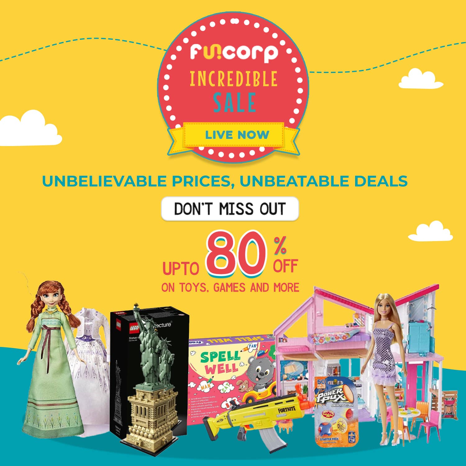 FunCorp Incredible Sale - Up to 80% OFF on Toys, Games, Collectibles & More – FunCorp India