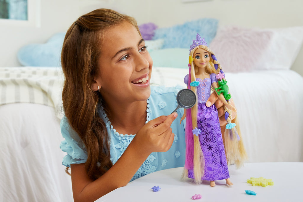 Buy Disney Princess Rapunzel Doll with Color-Change Hair Extensions and ...