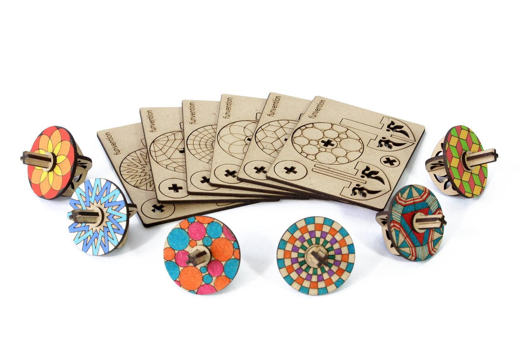 Buy Funvention Spinning Tops (Geometric Patterns) - Set of 6 DIY ...