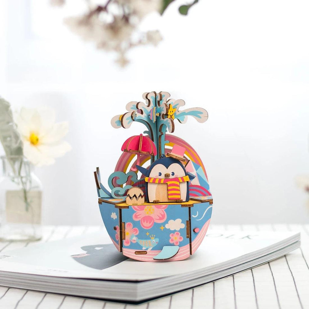 Buy Robotime Music Box 3D Ocean Park DIY Wooden Puzzle Online at Best ...